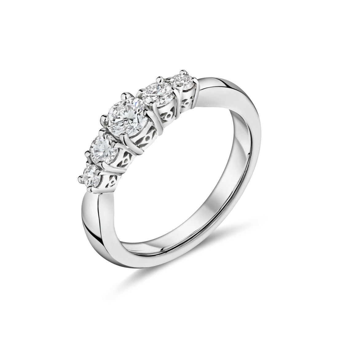 Platinum 5 stone graduated diamond ring - Ryan Thomas Jewellers